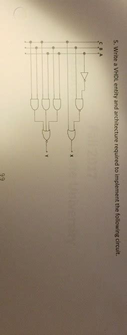Solved 5 Write A Vhdl Entity And Architecture Required To