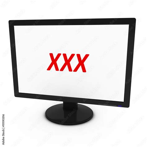 Red Xxx Text On Computer Screen Isolated On White D Illustration Stock Illustration Adobe