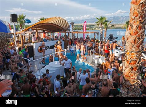 Zrce Insel Pag Nach Der Beach Party Bei Papaya 2014 Stockfotografie
