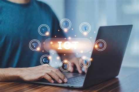 Premium Photo Iot Of Man Using Computer Internet At Home Internet Of