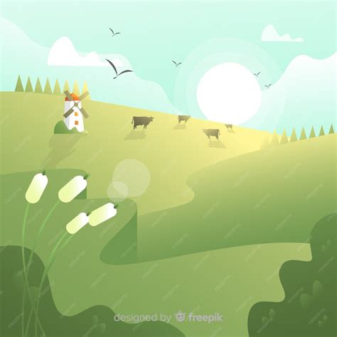 Free Vector Farm Landscape