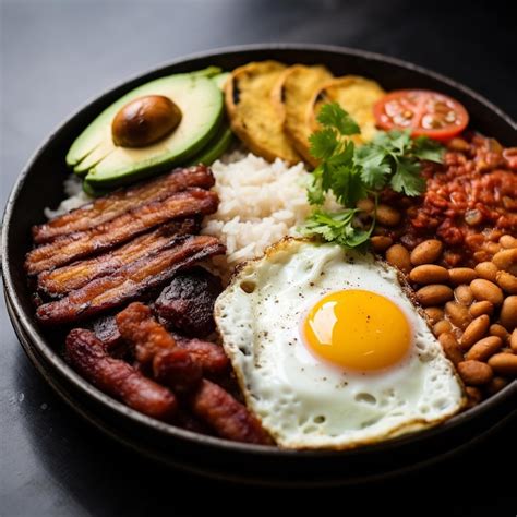 Premium Photo Bandeja Paisa Hearty Colombian Platter With Diverse