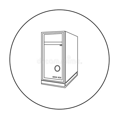 Computer System Unit Icon Outline Style Stock Vector Illustration Of Casing Black 81995621
