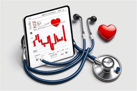 Stethoscope And Heart Rate Monitor Logo Premium AI Generated Image