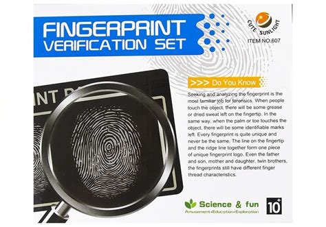 Fingerprint Verification Set Csi Crime Scene Investigation Science Kit Detective Toys