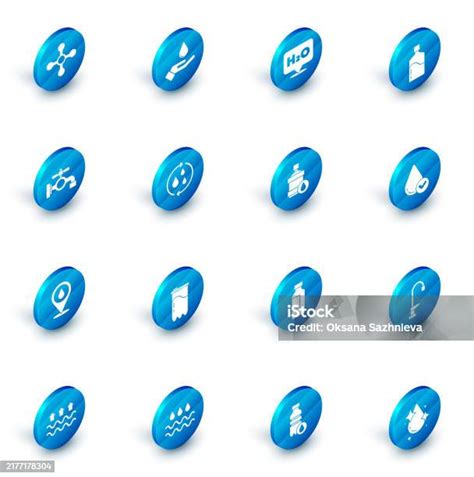 비누로 손 씻기 H2o 화학식 큰 병 깨끗한 물 수도꼭지 드롭 위치 재활용 아쿠아 및 아이콘을 설정합니다 벡터 3차원 형태에 대한 스톡 벡터 아트 및 기타 이미지 Istock