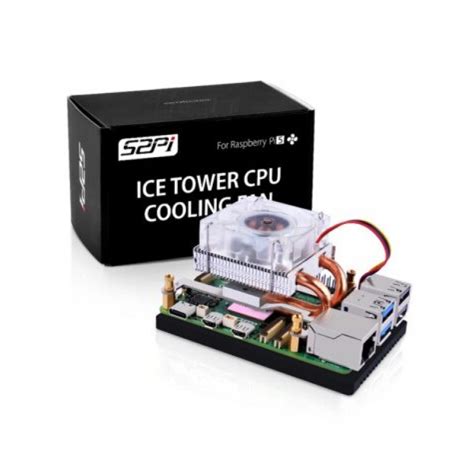 52Pi Low Profile ICE Tower CPU Cooling Fan Super Heat Dissipation RGB LED Light For Raspberry Pi