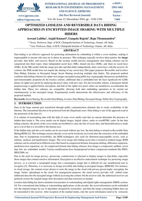 Pdf Optimized Lossless And Reversible Data Hiding Approaches In