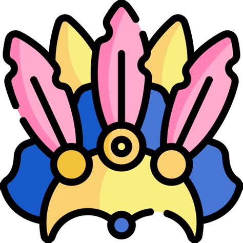 Ícone De Cocar Kawaii Lineal Color