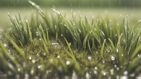 Premium Ai Image Wet Grass In Rain