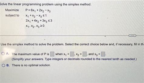 Solved Solve The Linear Programming Problem Using The