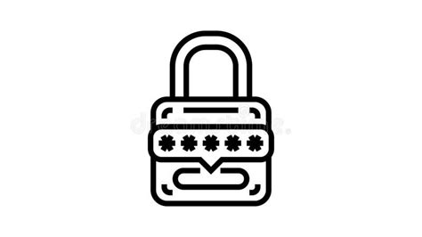 Password Padlock Line Icon Animation Stock Footage Video Of Business