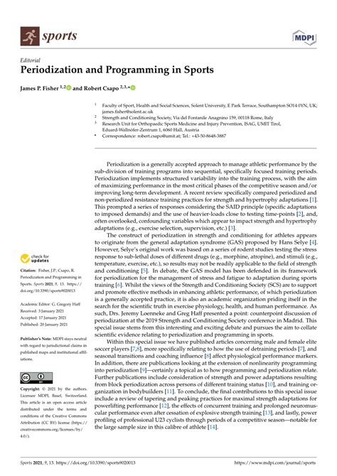 pdf periodization and programming in sports