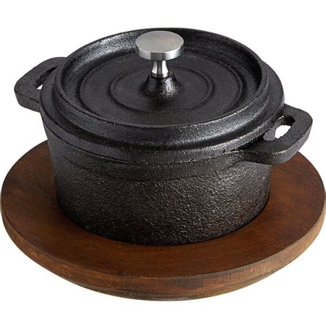 Valor 8 Oz Pre Seasoned Mini Cast Iron Pot With Rustic Chestnut Finish