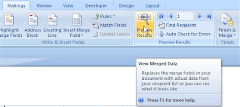 Information Technology Mailings Tab In MS Word