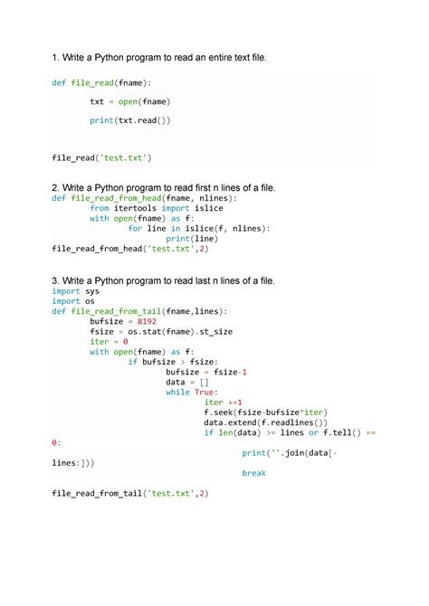 Ca4 Python Short Tips 1 Write A Python Program To Read An Entire
