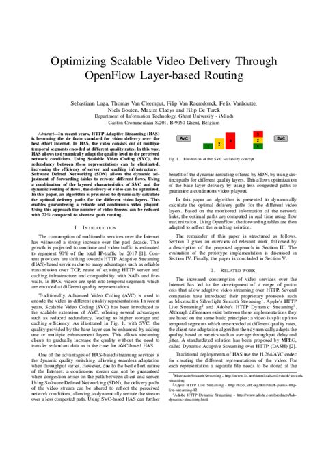Pdf Optimizing Scalable Video Delivery Through Openflow Layer Based