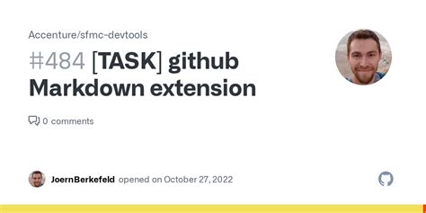 TASK Github Markdown Extension Issue Accenture Sfmc Devtools GitHub