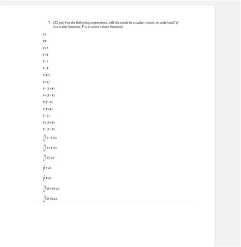 Solved 22 ﻿pts ﻿for The Following Expressions The Result