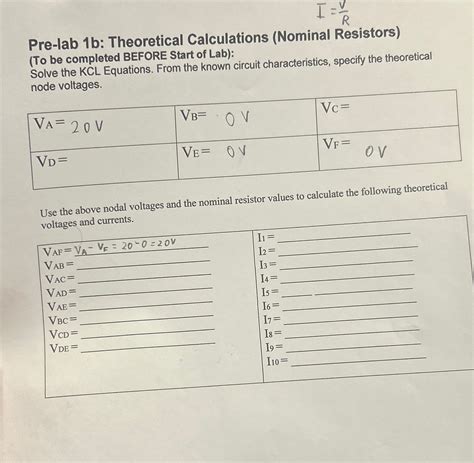 i v r npre lab 1b theoretical calculations
