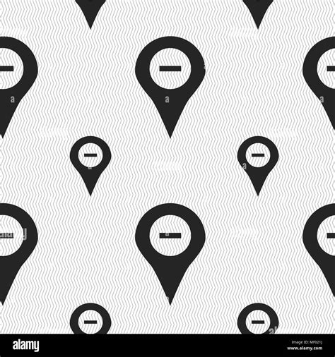 Minus Map Pointer Gps Location Icon Sign Seamless Pattern With