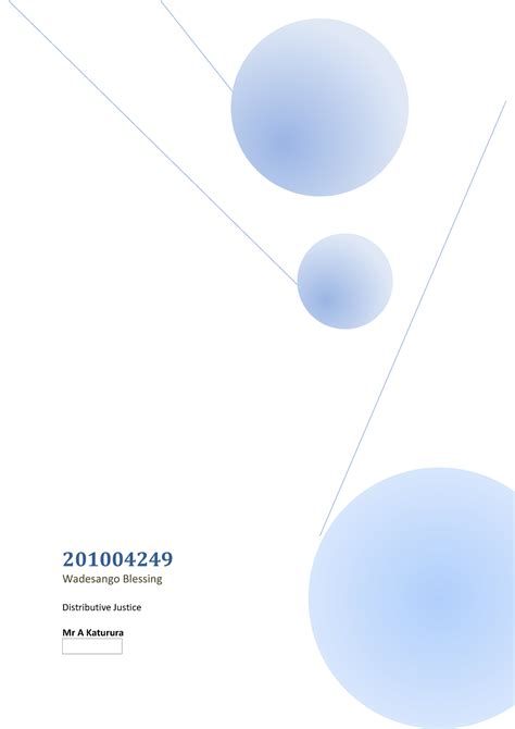 Distributive Justice Principle In South 201004249 Wadesango Blessing