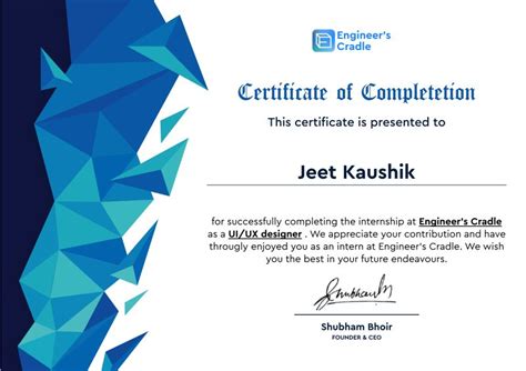 jeet kaushik on linkedin thankyou internship experience