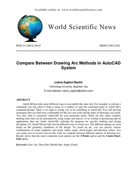 Pdf Compare Between Drawing Arc Methods In Autocad System