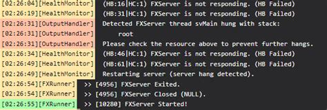 detected fxserver thread svmain hung with stack server discussion