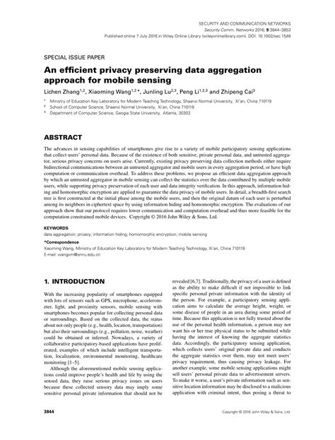 Pdf An Efficient Privacy Preserving Data Aggregation Approach For