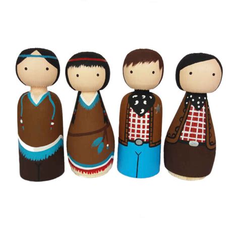 Handmade Wooden Peg Dolls Grandmas Custom Wooden Figurines