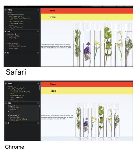 Html Safari Renders Differently To Chrome Stack Overflow
