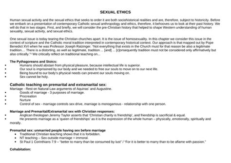 Ocr A Level Religious Studies 2019 Religion And Ethics Sexual