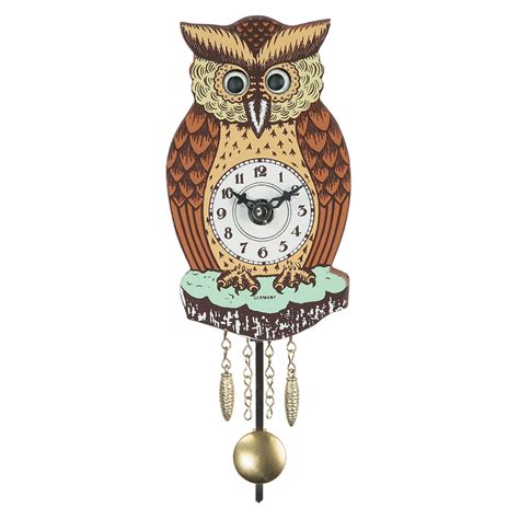 Miniature Owl Wall Clock Acorn Toy Shop
