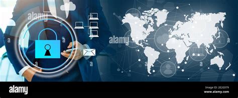 Cyber Security Network Concept Hand Using Smartphone With Master Key Connect World Networking