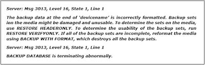 SQL Server Error Restore Database Is Terminating Abnormally SQLServerCentral