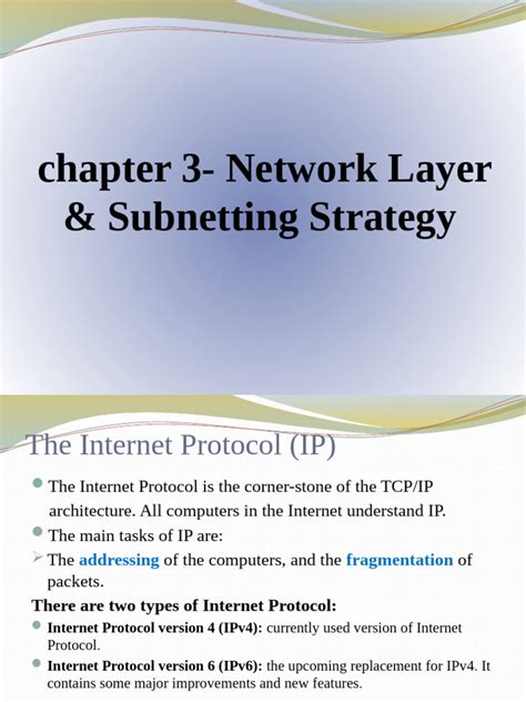chapter 3 network layer and ip addressing and subnetting pdf