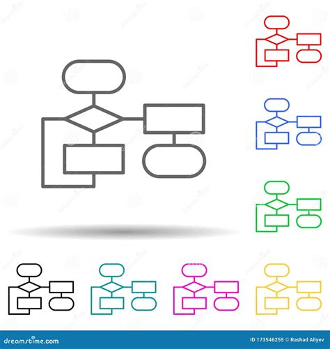 algorithm multi color style icon simple thin line outline vector of