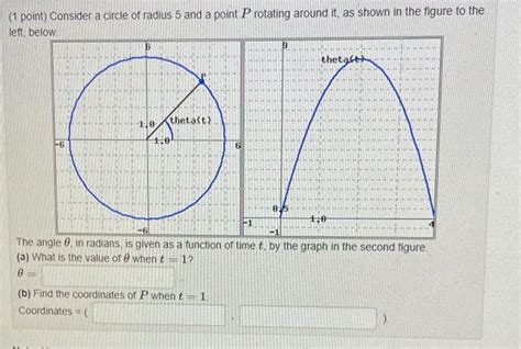 solved 1 point consider a circle of radius 5 and a point