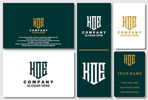 Letter K O E Monogram Logo Design With Presentation Template 6735158