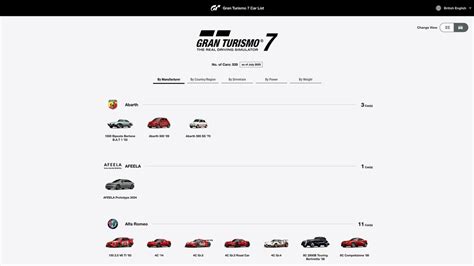 New Gran Turismo 7 Car List Now Live Explore Every Car In The Game