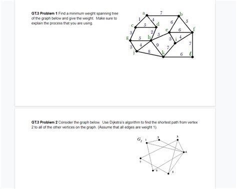 Solved Gt3 Problem 1 Find A Minimum Weight Spanning Tree Of