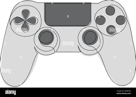 Single Continuous Line Drawing Of Game Controller Gamepad One Line Art Vector Illustration
