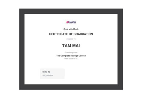 certificate of completion for the complete node js course pdf