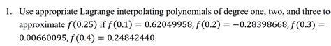 Use Appropriate Lagrange Interpolating Polynomials Of