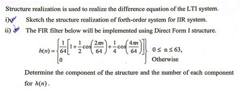 [solved] liner time invariant lti system structure reali