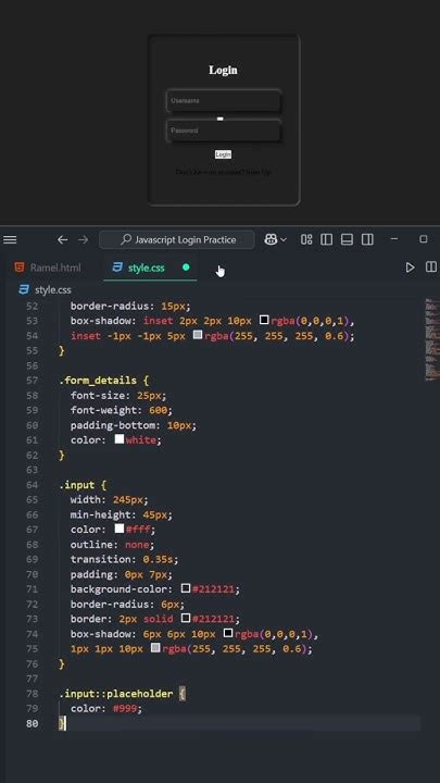 Design A Login Page With Css Html Css Coding Login Shortvideo