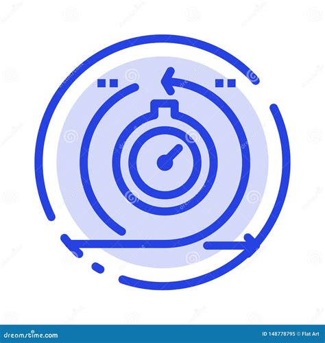 Agile Cycle Development Fast Iteration Blue Dotted Line Line Icon Stock Vector