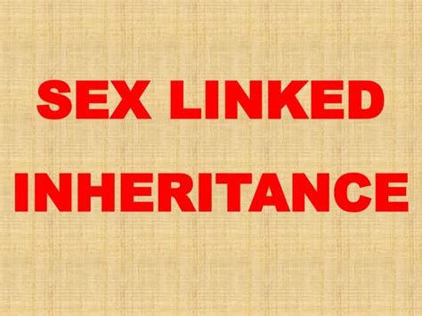 Sex Linked Inheritance Pdf
