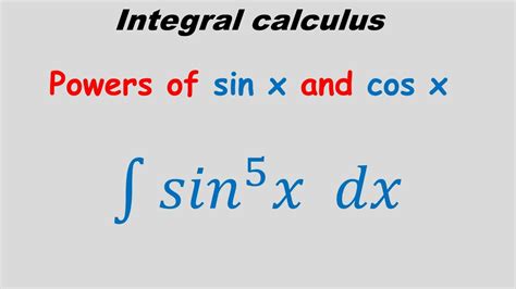 Integration Trig Functions Youtube